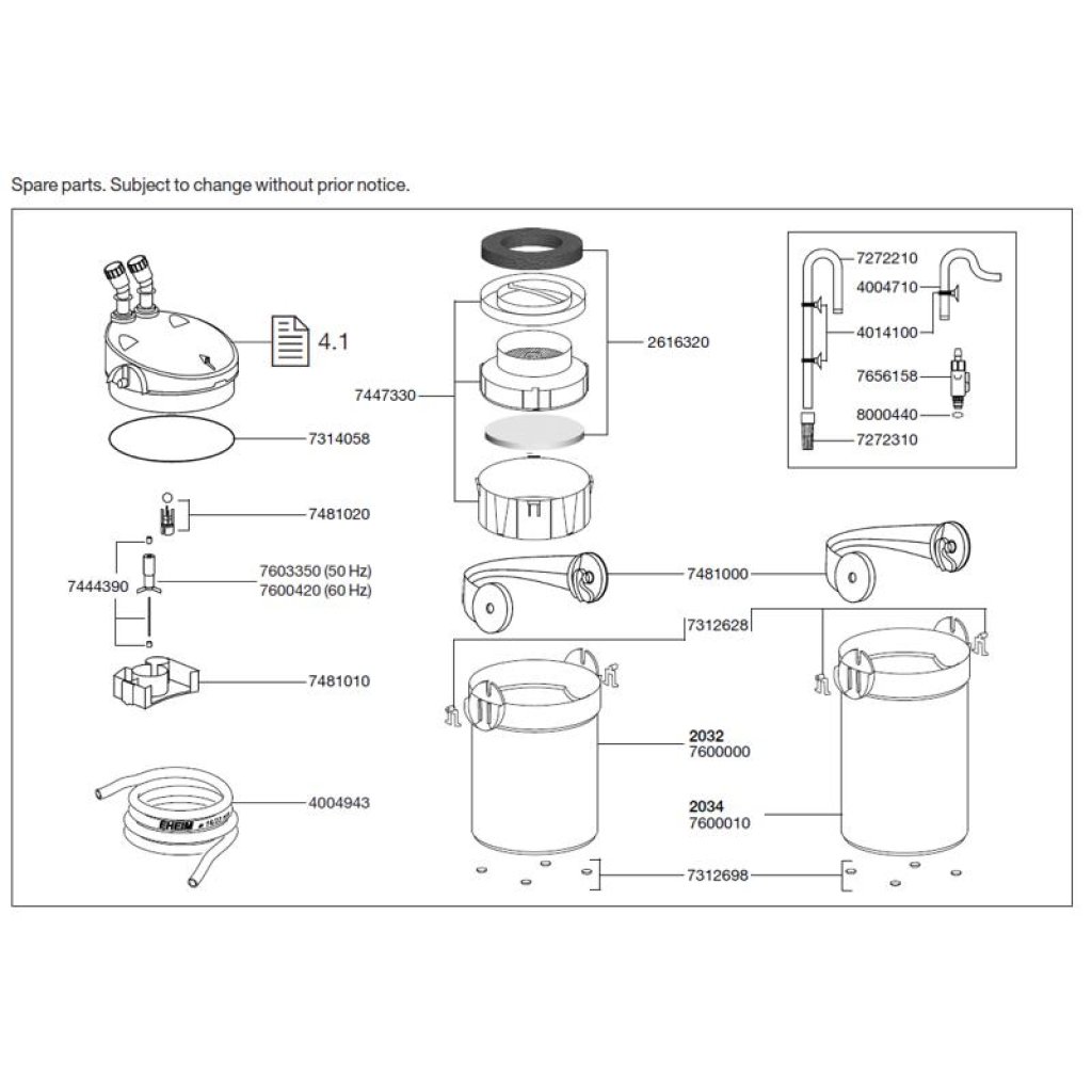 Eheim Ecco Pro Spare Parts - Pet4you.net